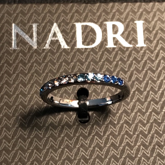 Nadri | Jewelry | Nadri Aqua Crystal Rhodium Band Ring | Poshmark
